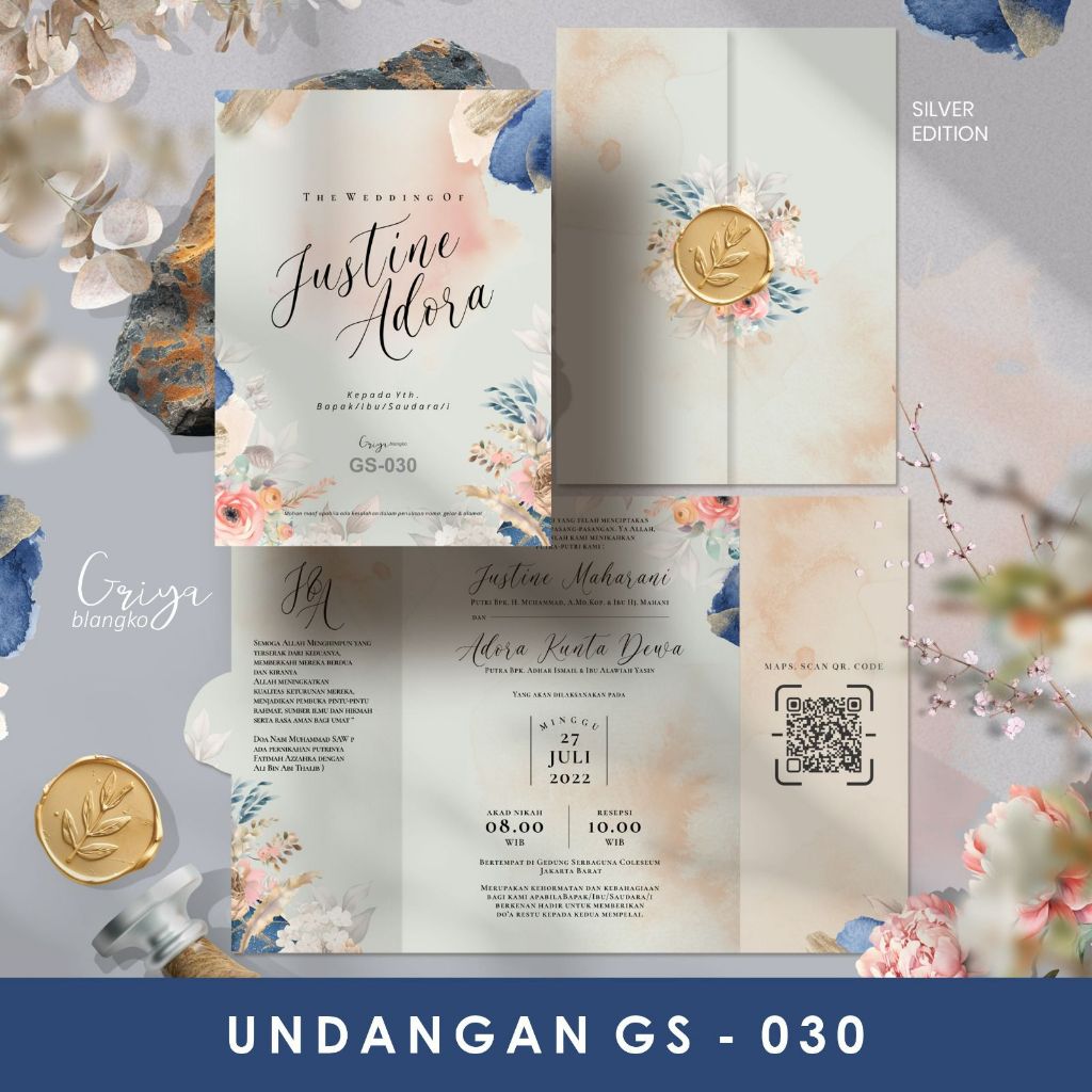 Jual UNDANGAN GS-030 | undangan pernikahan | UNDANGAN GRIYA SILVER EDITION | undangan blangko ...