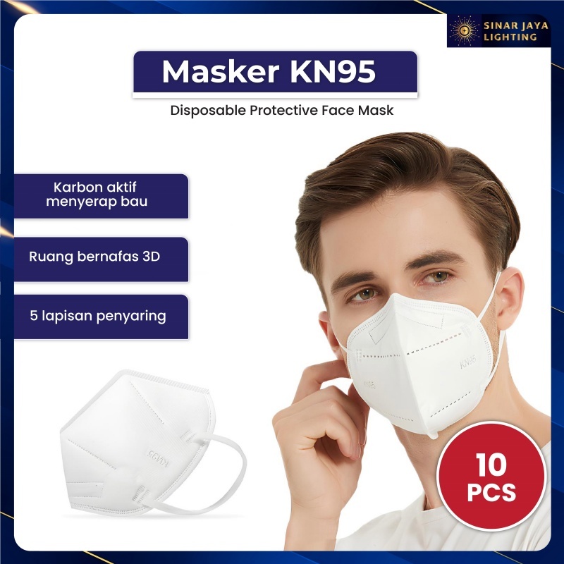 Jual Masker KN95 5 Ply Putih FaceMask KN95 Diposible Mask 1 Pack Isi 10 ...