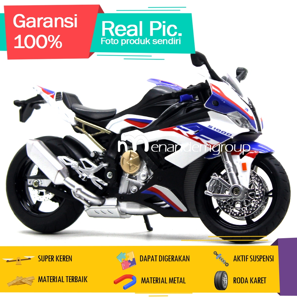 Jual Diecast Miniatur Mainan Motor Gede Moge BMW S1000 Model Besi Metal ...