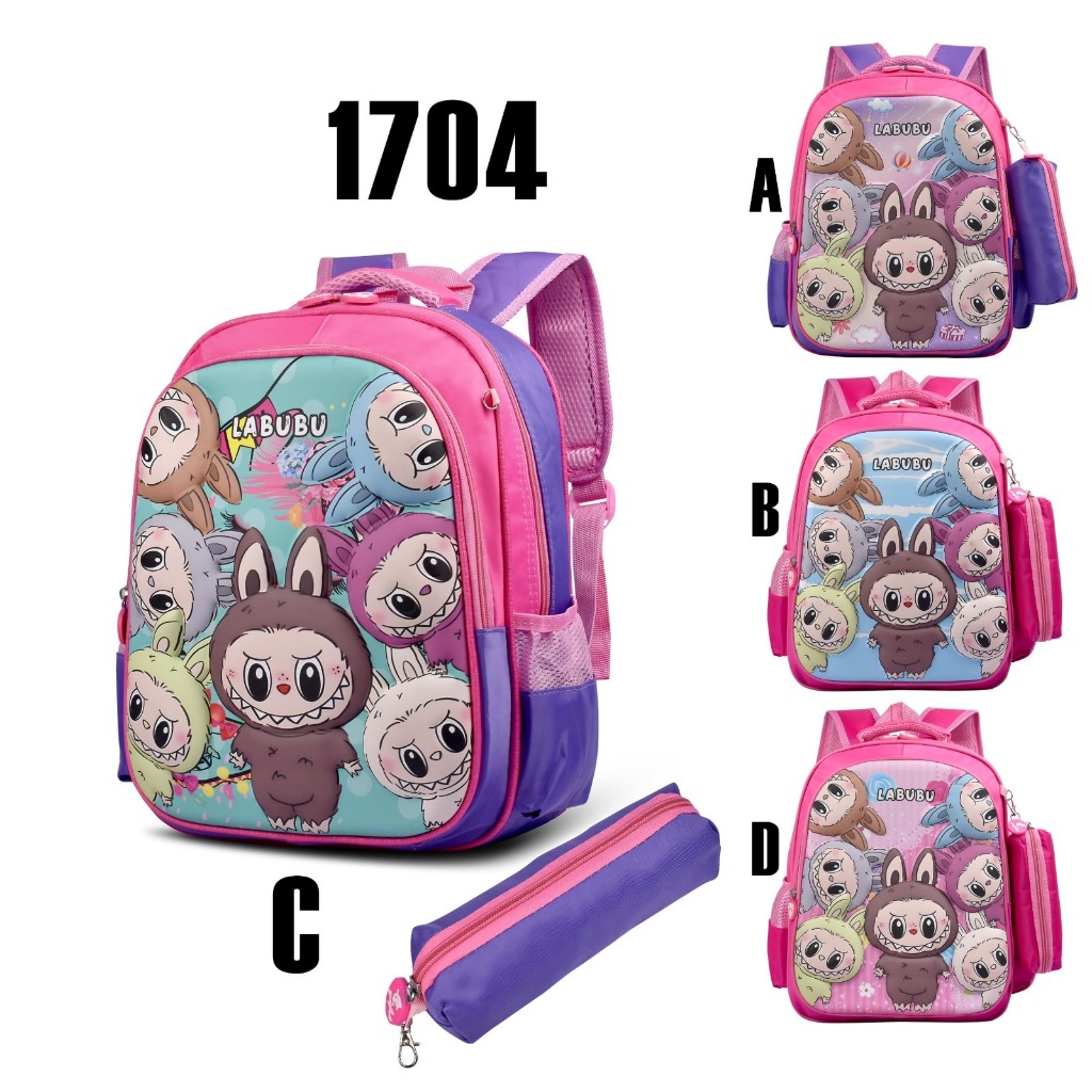 Jual Rio Bag Store-Tas Labubu Cartoon 1704 - 14 Inch Tas Backpack ...