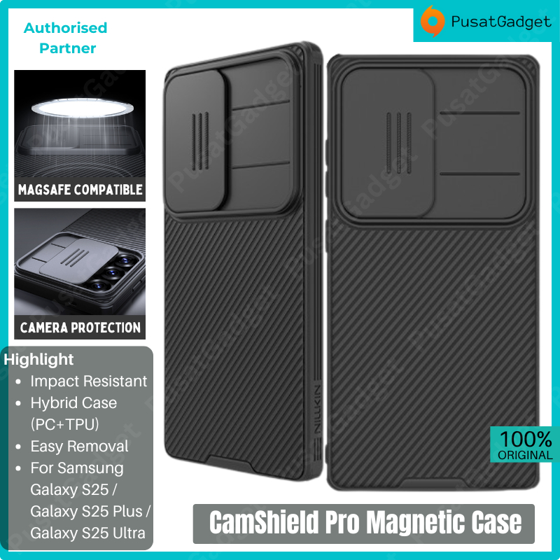 Jual Case Samsung Galaxy S25/Ultra/Plus (5G) NILLKIN Camshield Pro Magnetic MagSafe Slide Camera ...