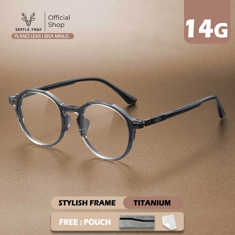 Jual Gentle Fawn Frame Kacamata Titanium Ringan Kokoh Bentuk Oval Fashion Pria Wanita Lensa ...