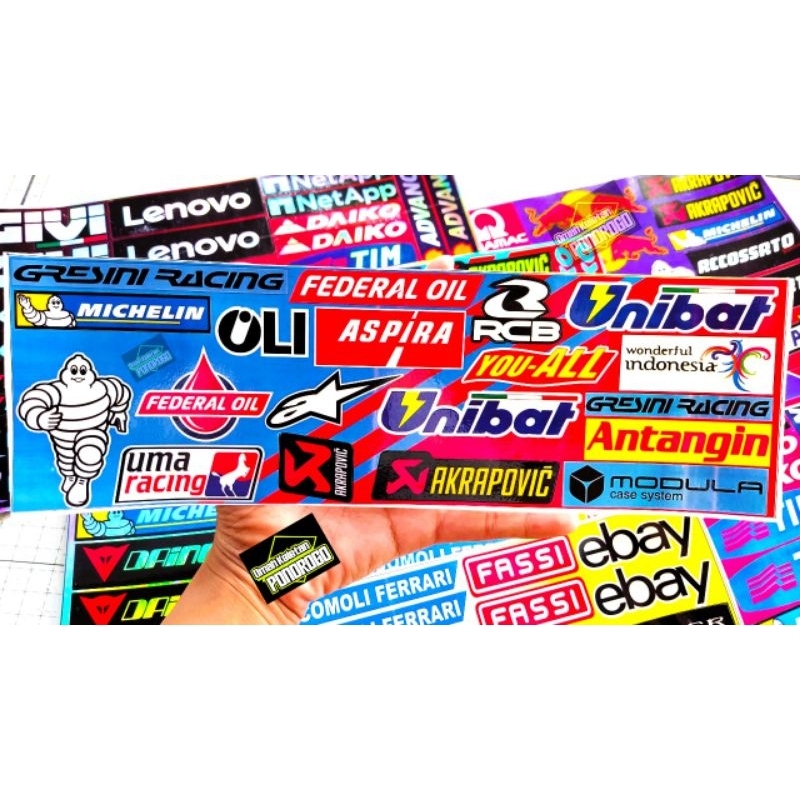 Jual Stiker sponsor brand racing MotoGP cutting vinyl laminasi | Shopee ...