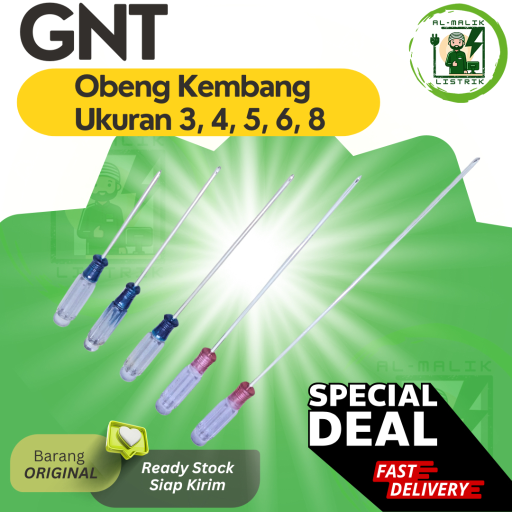 Jual Obeng Kembang GNT Ukuran 3, 4, 5, 6, 8 Inch + Plus Obeng Radio ...