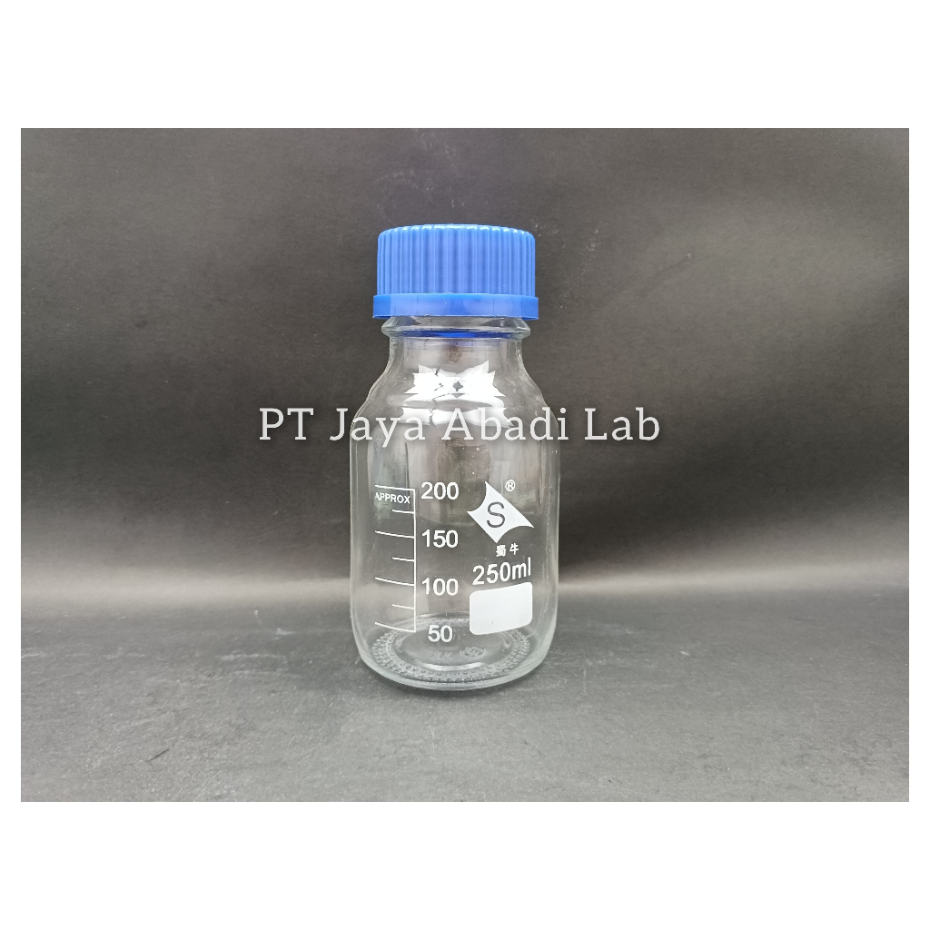 Jual botol sampel botol duran durant RRC bening tutup biru 250ml 250 ml ...