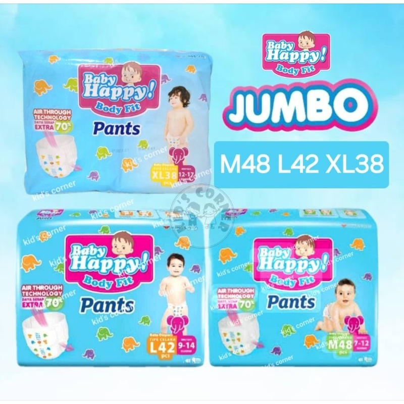 Jual BABY HAPPY JUMBO BODY FIT PANTS S56 M48 L42 XL38 XXL34 | Shopee Indonesia