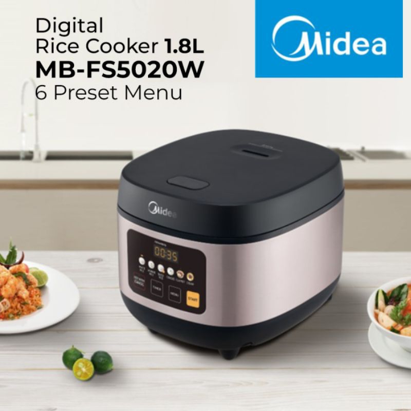 Jual Midea Digital Rice Cooker 5L MB-FS5020W ~6 Preset Menu ~Penanak ...
