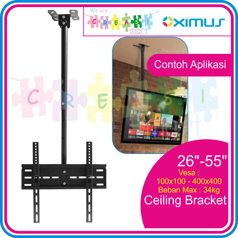 Jual Oximus CB762 Ceiling Bracket TV / Monitot Braket Gantung Plafon ...