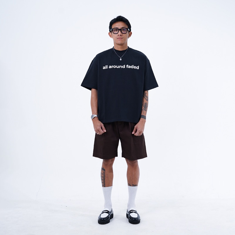 Jual All Around Faded Boxy Tshirt Bold Logo Naro & Bone 350gsm | Shopee ...