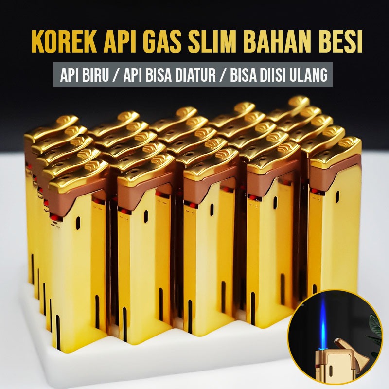 Jual Korek API Gas Slim Bahan Besi Bisa Diisi Ulang | Shopee Indonesia