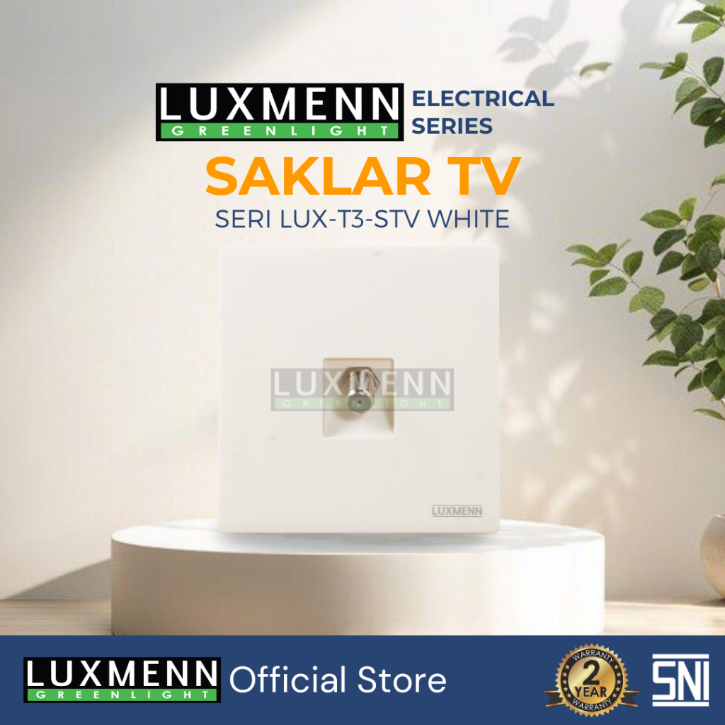 Jual Luxmenn Saklar TV Satelite, M Type, Socket, Seri LUX-T3-STV, White | Shopee Indonesia