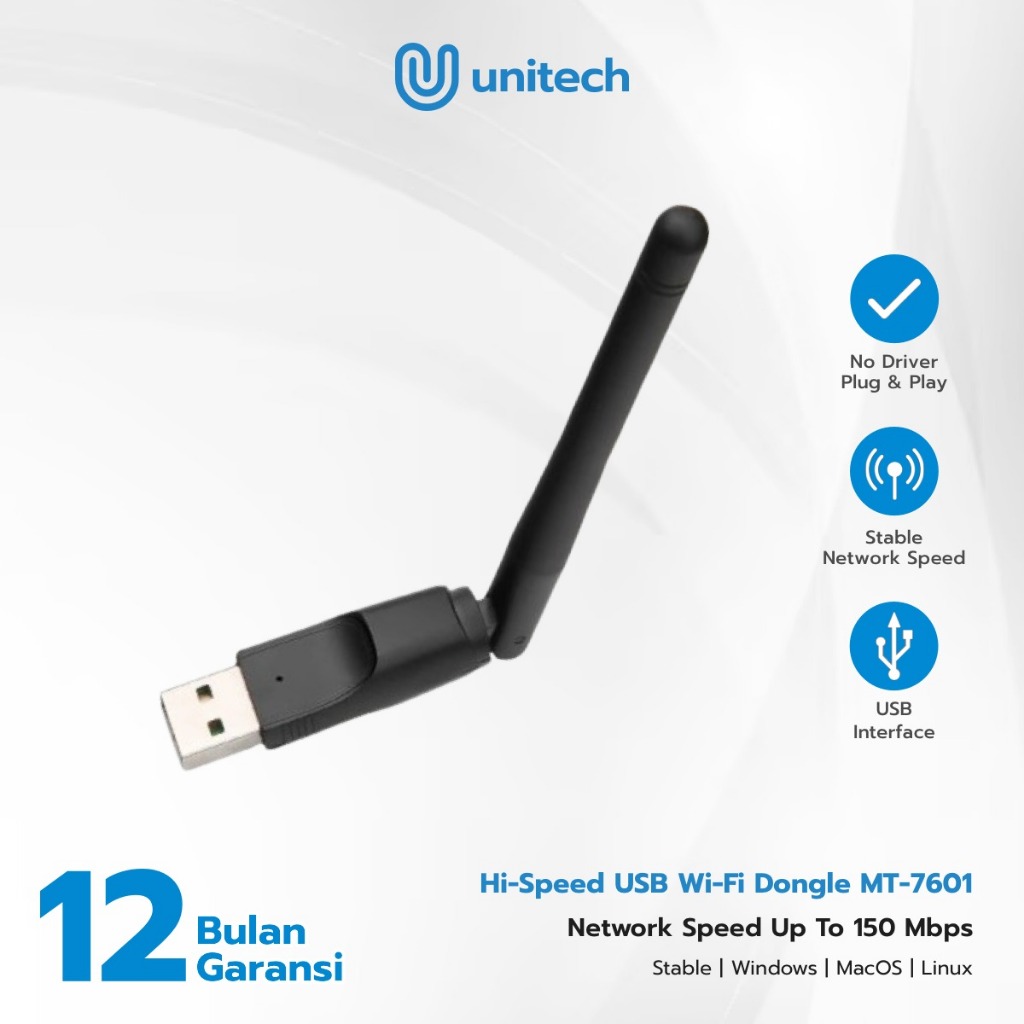 Jual USB Wifi Dongle Adapter Unitech 150Mbps - Antena Penangkap Sinyal Wifi untuk PC Laptop Set ...