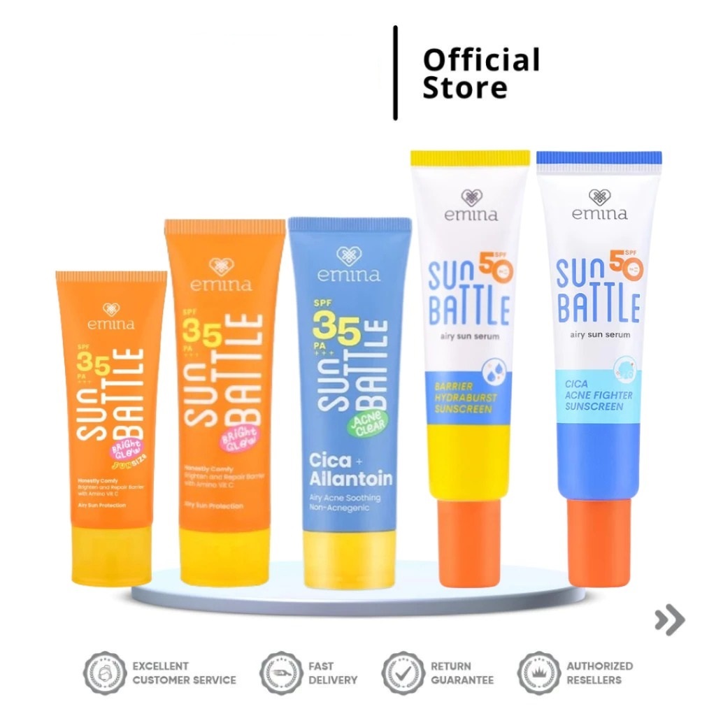 Jual Emina Sun Battle Protection SPF 30 PA+++ 23ml & 60ml | SPF 45 PA ...
