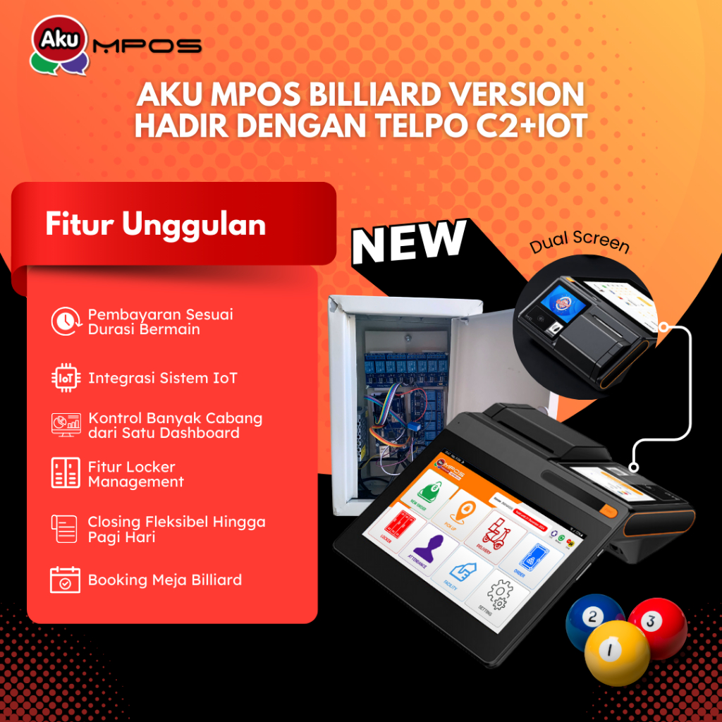 Jual Paket Kasir Billing Billiard AKU MPOS Telpo M10 + Relay 10 Line | Shopee Indonesia