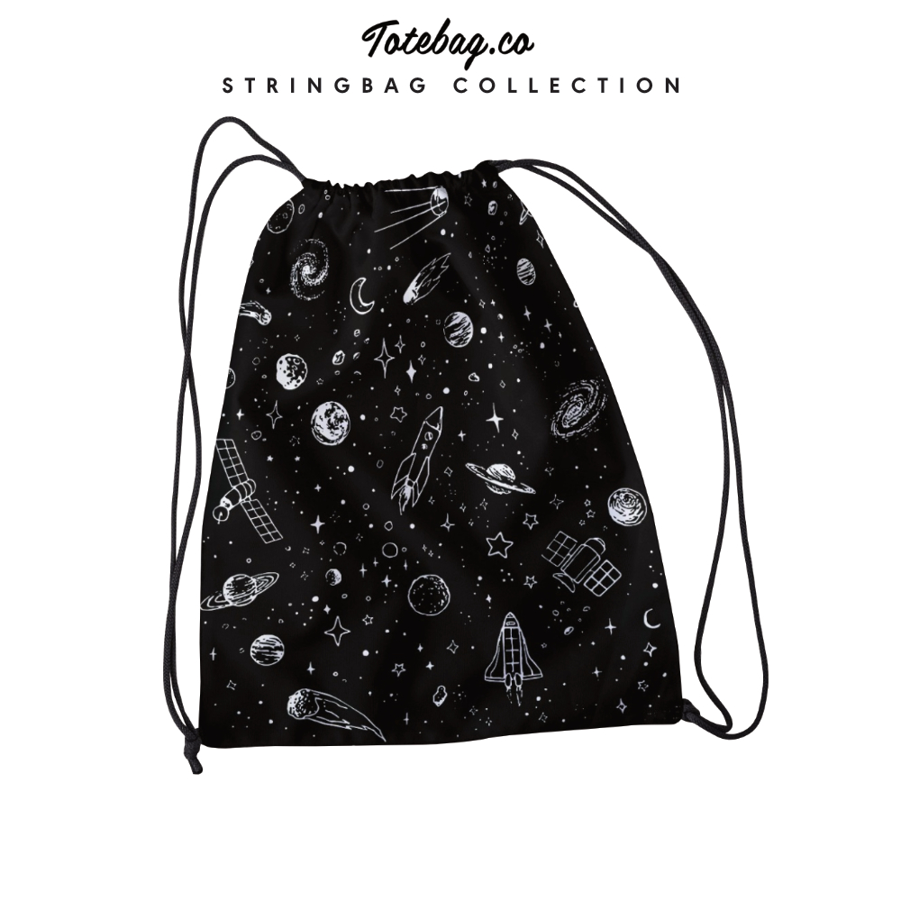 Jual Totebag.co - [BRU] - Tas Serut / Stringbag Sablon - Series Aestetic - Parasut Nylon - 38cm ...