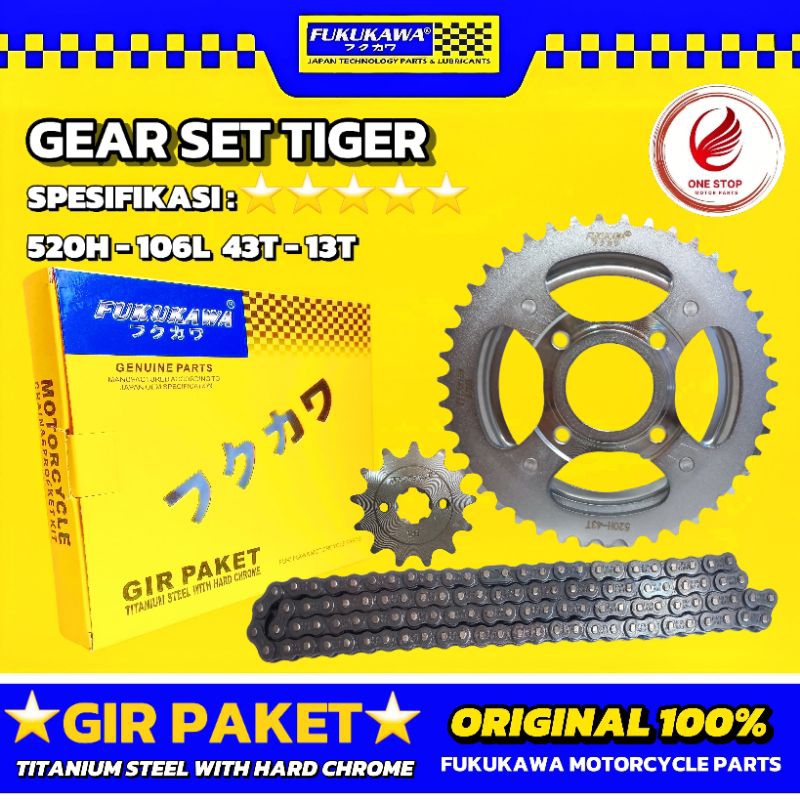 Jual GEAR SET TIGER REVO FUKUKAWA ORI 520H-106L 43T-13T GIR SET / GIR ...