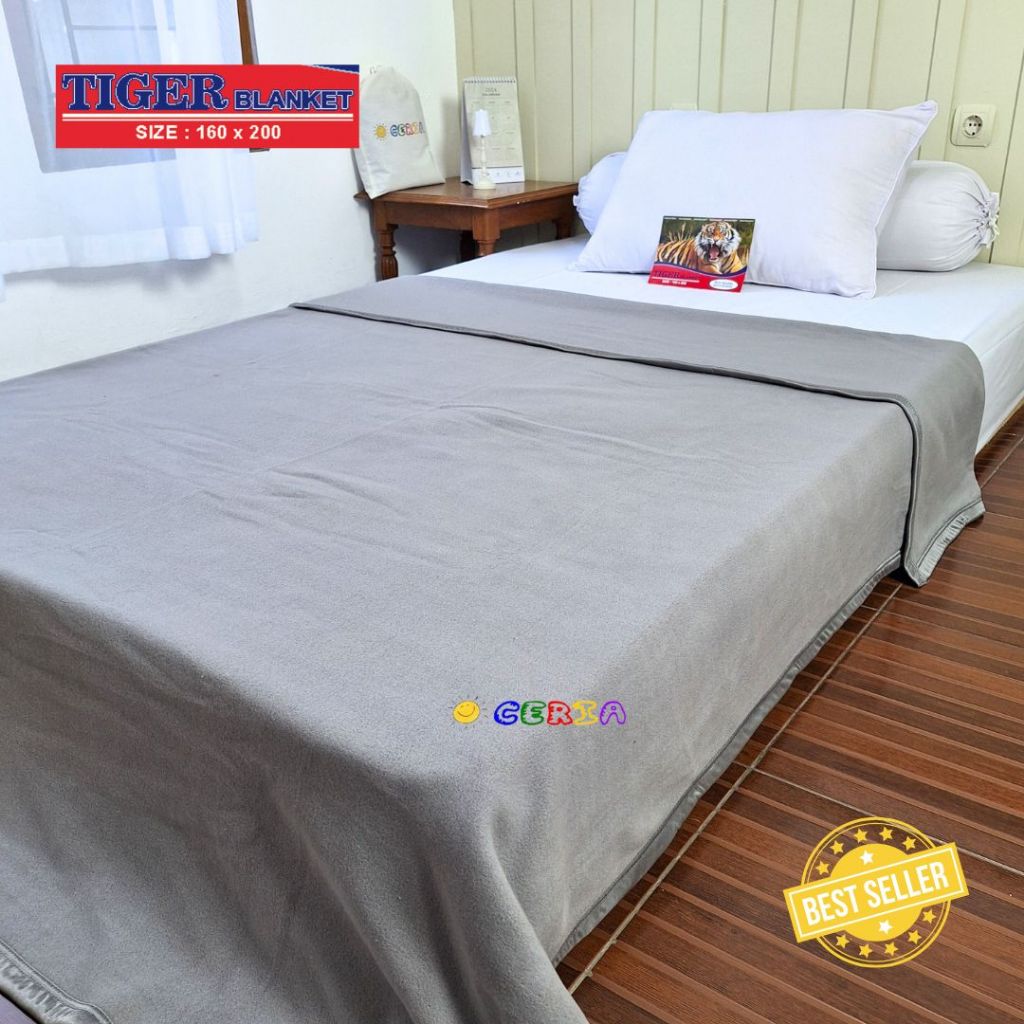 Jual Selimut Polos Hotel Dewasa Halus Lembut Hangat TIGER Abu 160x200 ...
