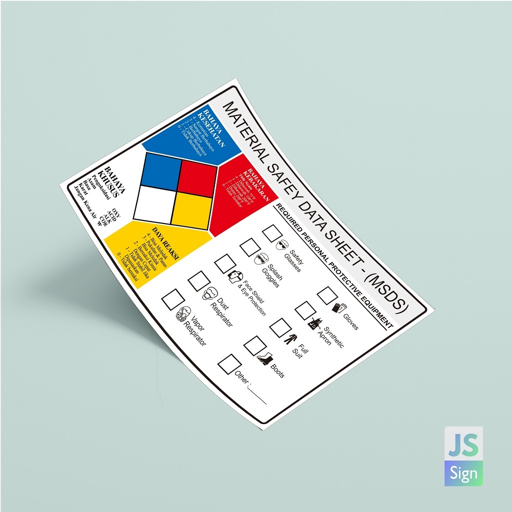 Jual STICKER K3 SAFETYSIGN - IDENTIFIKASI MSDS | Shopee Indonesia