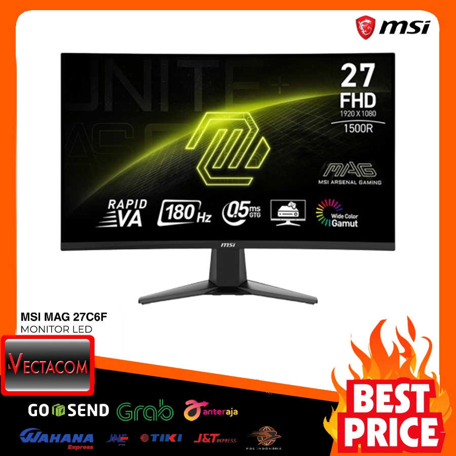 Jual Monitor MSI LED MAG 27C6F - Curved Full HD 180Hz 27" Inch | Shopee Indonesia