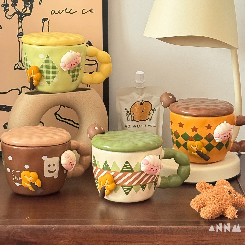 Jual EVERGREEN Cangkir Gelas Keramik Lucu Cute Ceramic Mug Cup Sheep ...