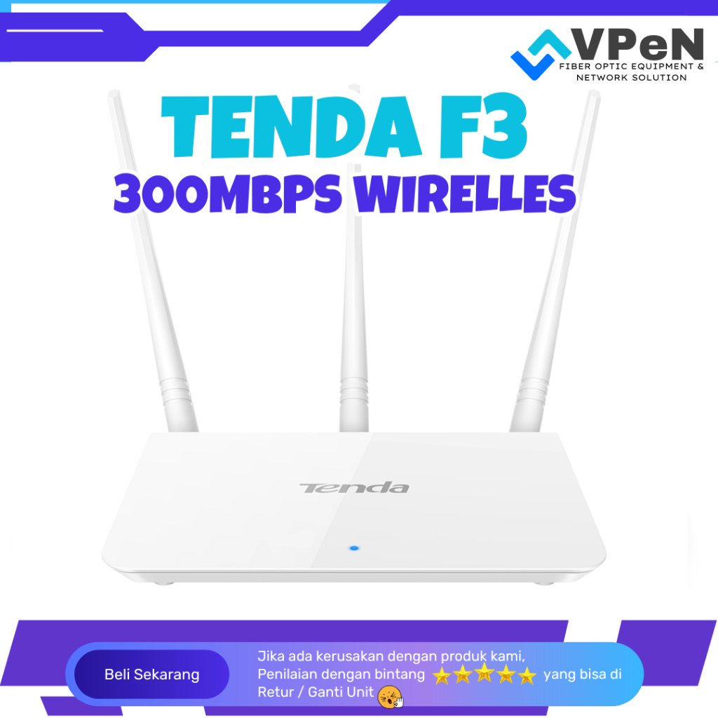Jual Tenda F3 - Wireless N300 Easy Setup Router | Shopee Indonesia