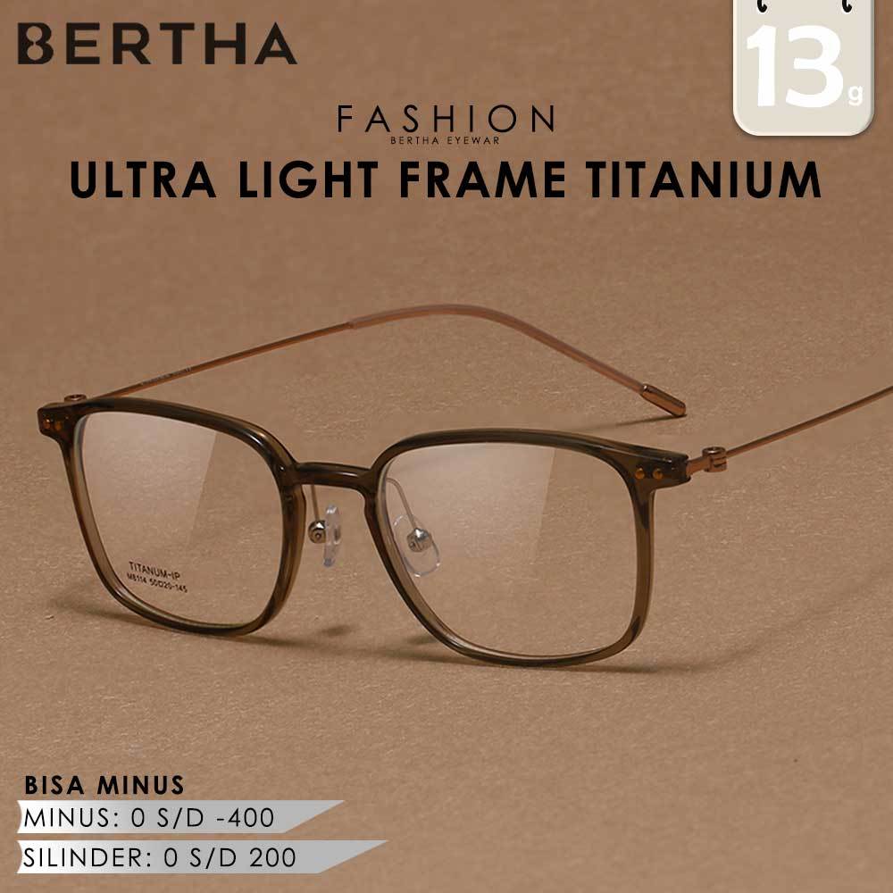Jual Bertha Frame Kacamata Style Kotak Simple Bahan Titanium Simple ...