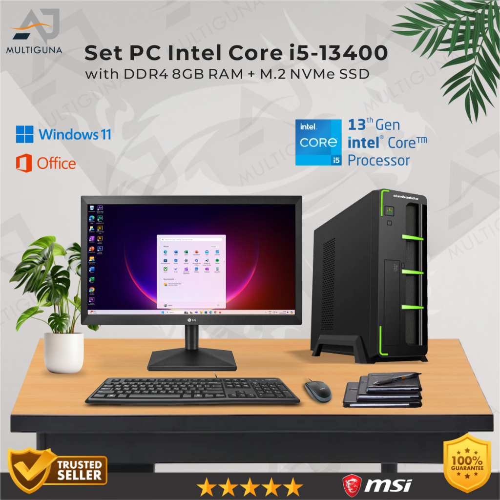 Jual Set PC Slim Intel Core i5-13400 Gen-13 RAM 8GB SSD Rakitan Office | Shopee Indonesia