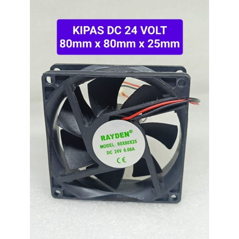 Jual KIPAS DC 24 VOLT 8CM / FAN DC 24VOLT 8X8 CM / FAN 24V 80mm x 80mm ...