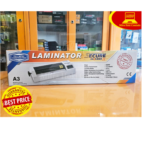 Jual Mesin Laminating A3 Secure Instant II A3 Thermal Cold (Body Besi ...