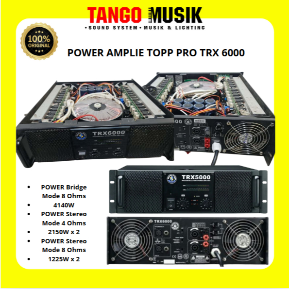 Jual POWER TOPP PRO 2 CHANNEL TRX 6000 ORIGINAL (GARANSI 1 TAHUN RESMI TOPP PRO) POWER 6000 WATT ...