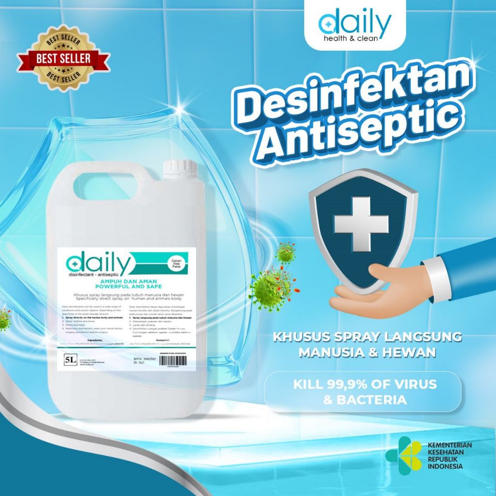 Jual Desinfektan Cairan Antiseptik Daily Regular 5 Liter Refill Siap ...