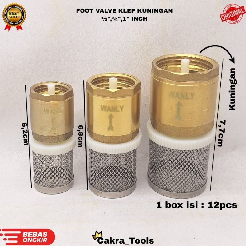 Jual Foot Klep KUNINGAN / Valve 1 Inch Foot Klep / Tusen Klep [1/2", 3/ ...