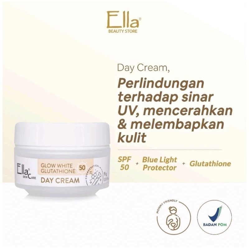 Jual Ella Skincare Glow White Glutathione Day Cream - Sunscreen Untuk Mencerahkan Wajah Kusam ...