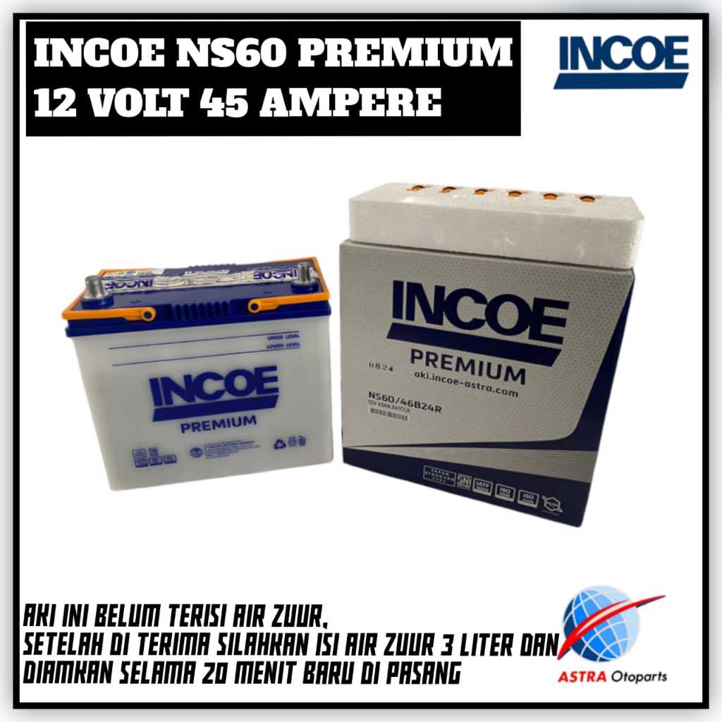 Jual Aki Mobil Avanza/Teriosa/Rush/Taruna/Xenia/Katana/Escudo/APV Incoe NS60 Premium 45 Ampere ...