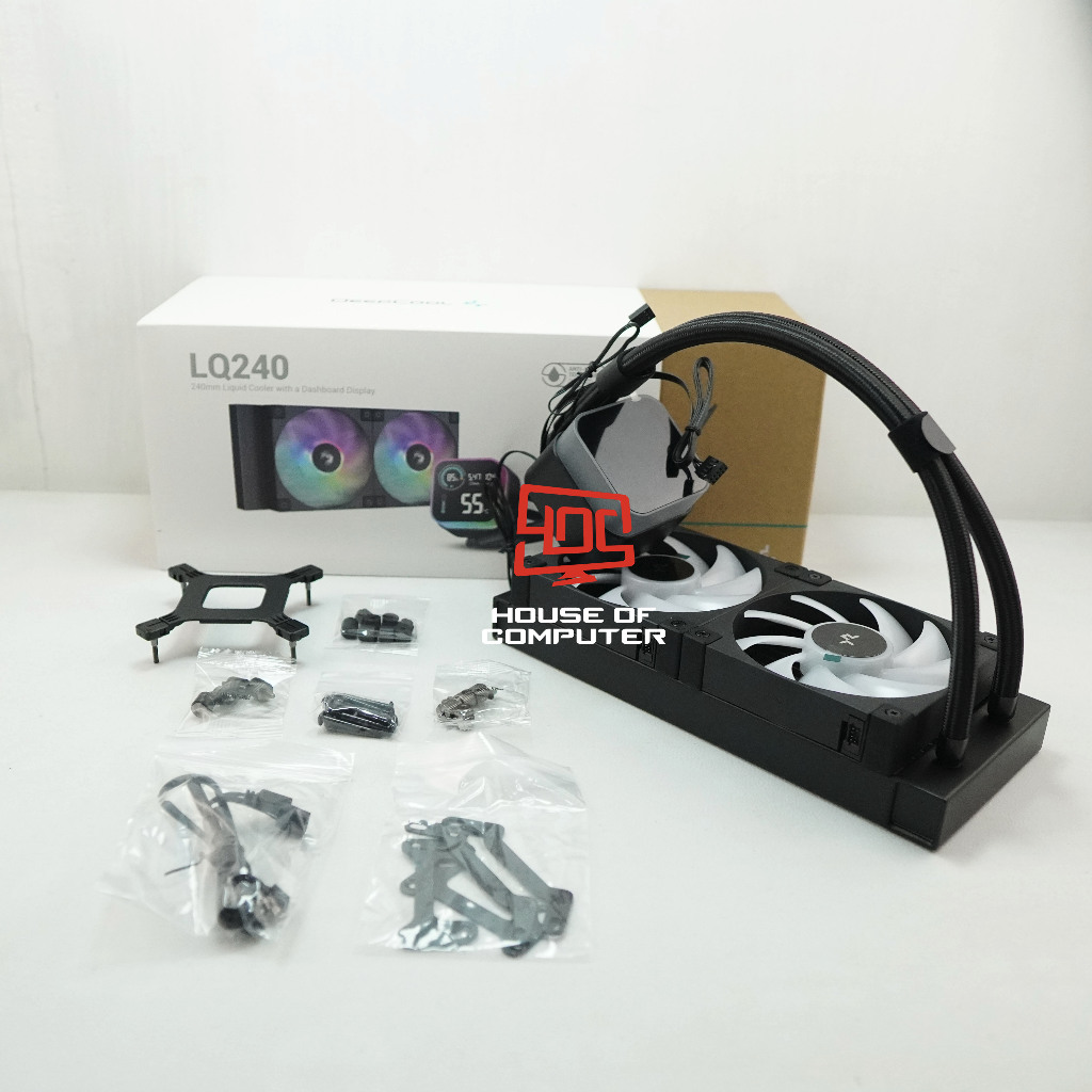 Jual WATER COOLING DEEPCOOL LQ240 DIGITAL ARGB LCD DUAL FAN 240MM HIGH PERFORMANCE AIO LIQUID ...