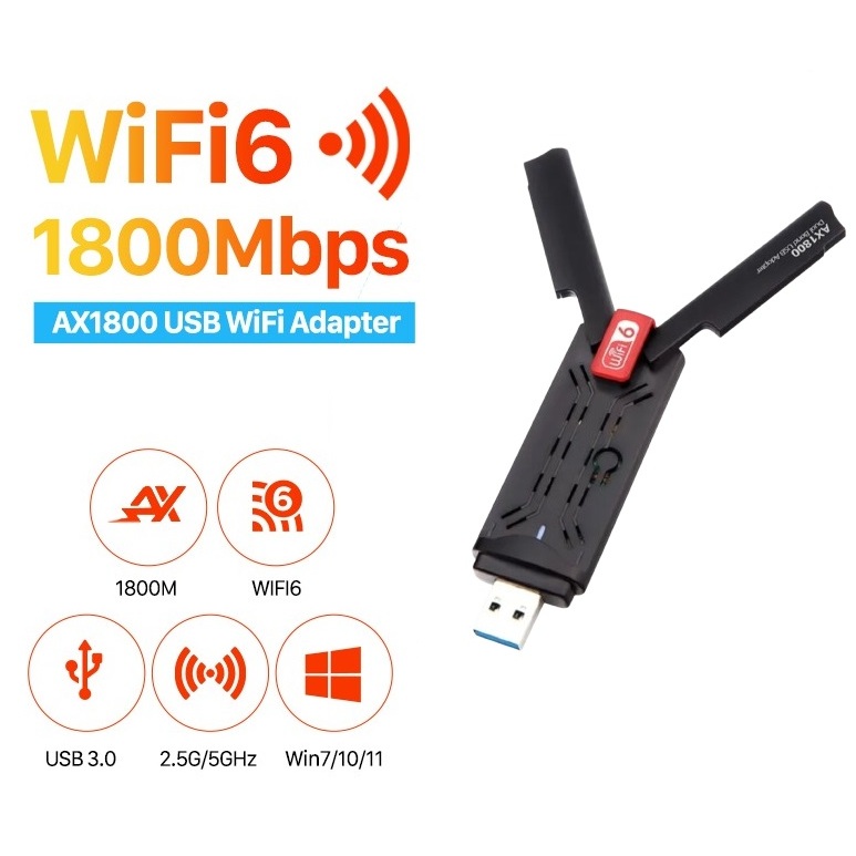 Jual USB Wifi 6 Dual Band Wireless 2.4Ghz 5Ghz Network Internet Adapter ...