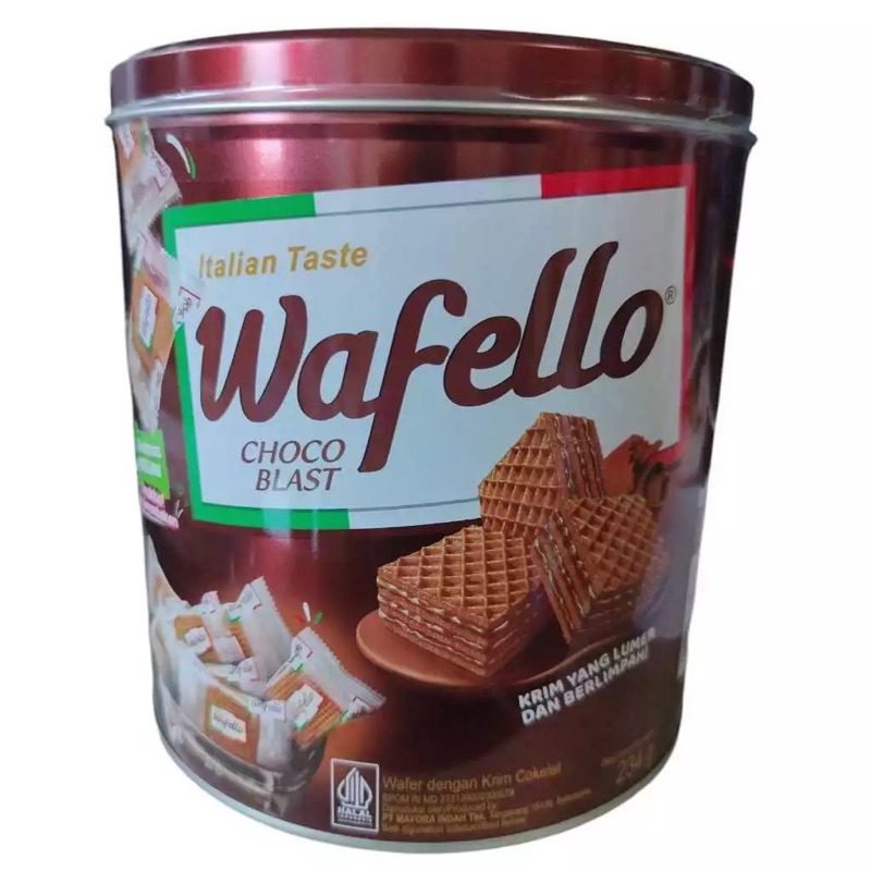 Jual WAFELLO WAFER COKLAT KALENG 234g | Shopee Indonesia
