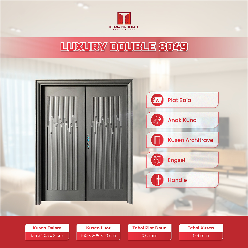 Jual IPB - (LUXURY DOUBLE 8049) Pintu Plat Baja Double Kupu Tarung ...