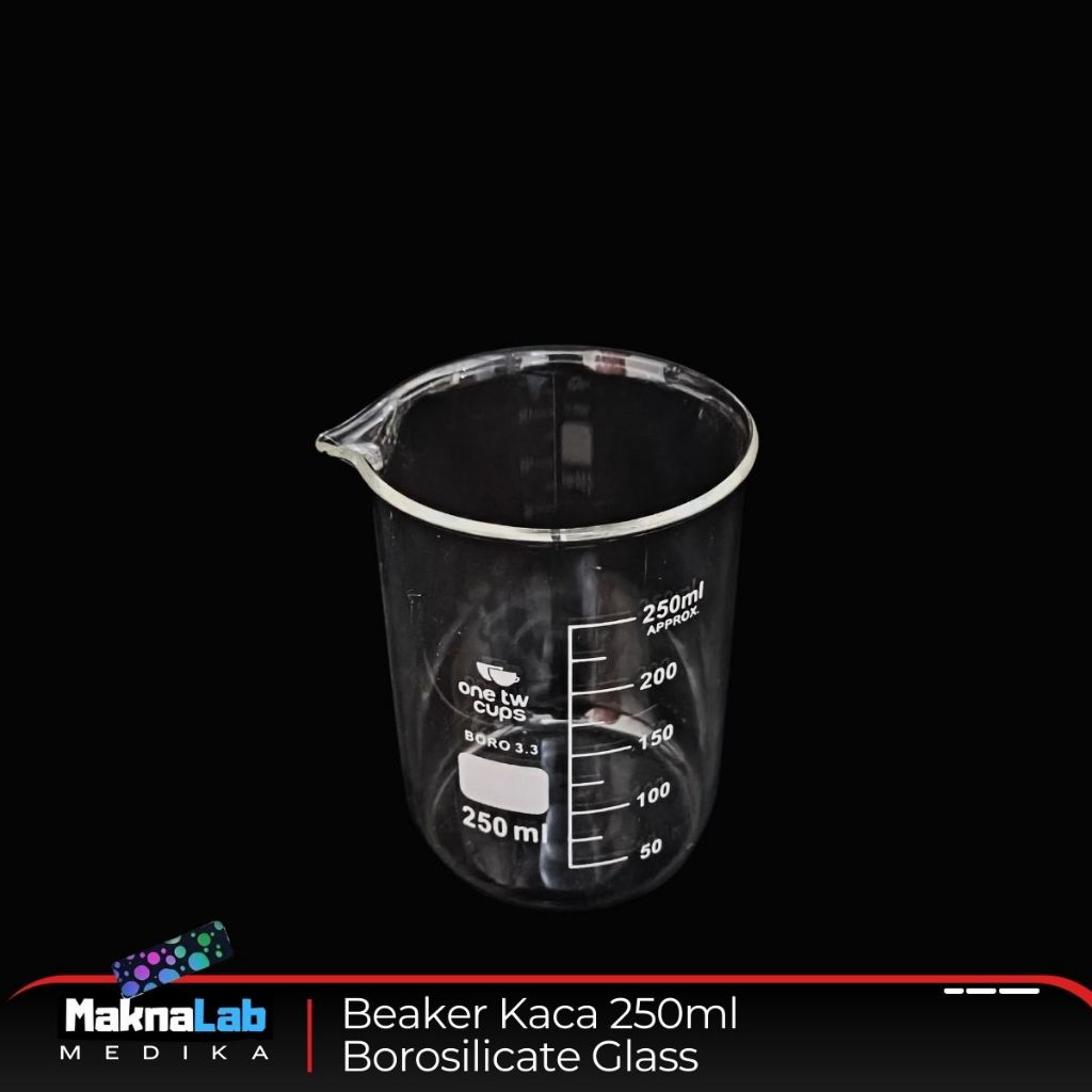 Jual Beaker Glass 250ml / Beaker Kaca Borosilikat l Gelas Ukur Kimia ...