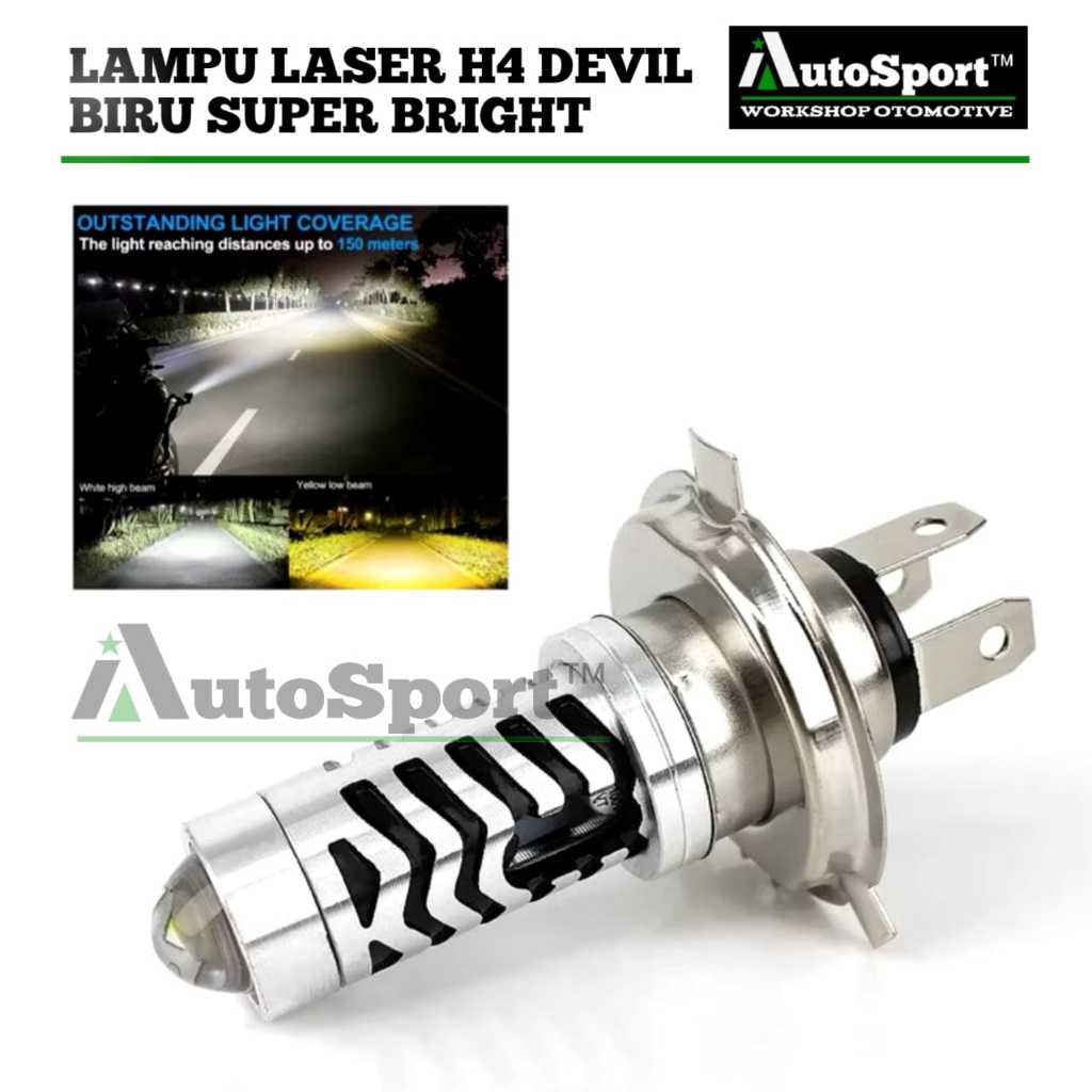 Jual Lampu laser h4 senja biru Lampu led h4 laser 2warna D2 kaki 3 H4 ...
