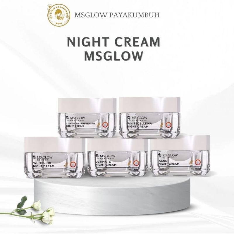 Jual Night Cream Msglow | Whitening Night Cream | Acne Night Cream ...