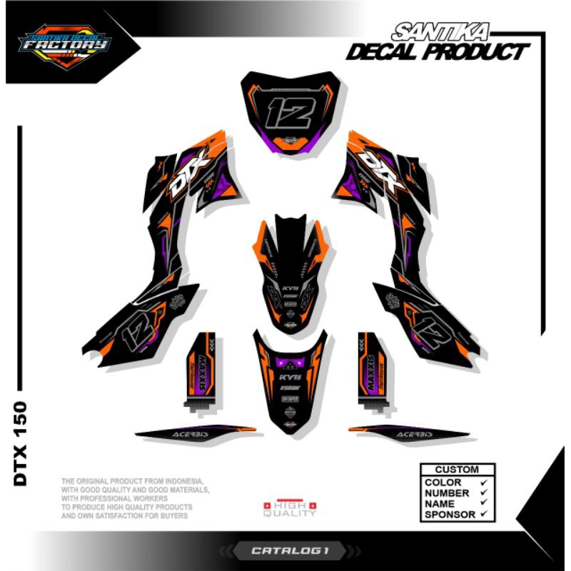 Jual DECAL STIKER MOTOR DTRACKER KEREN KLX/CRF/BF/DTX/WR/KTM FULL BODY ...