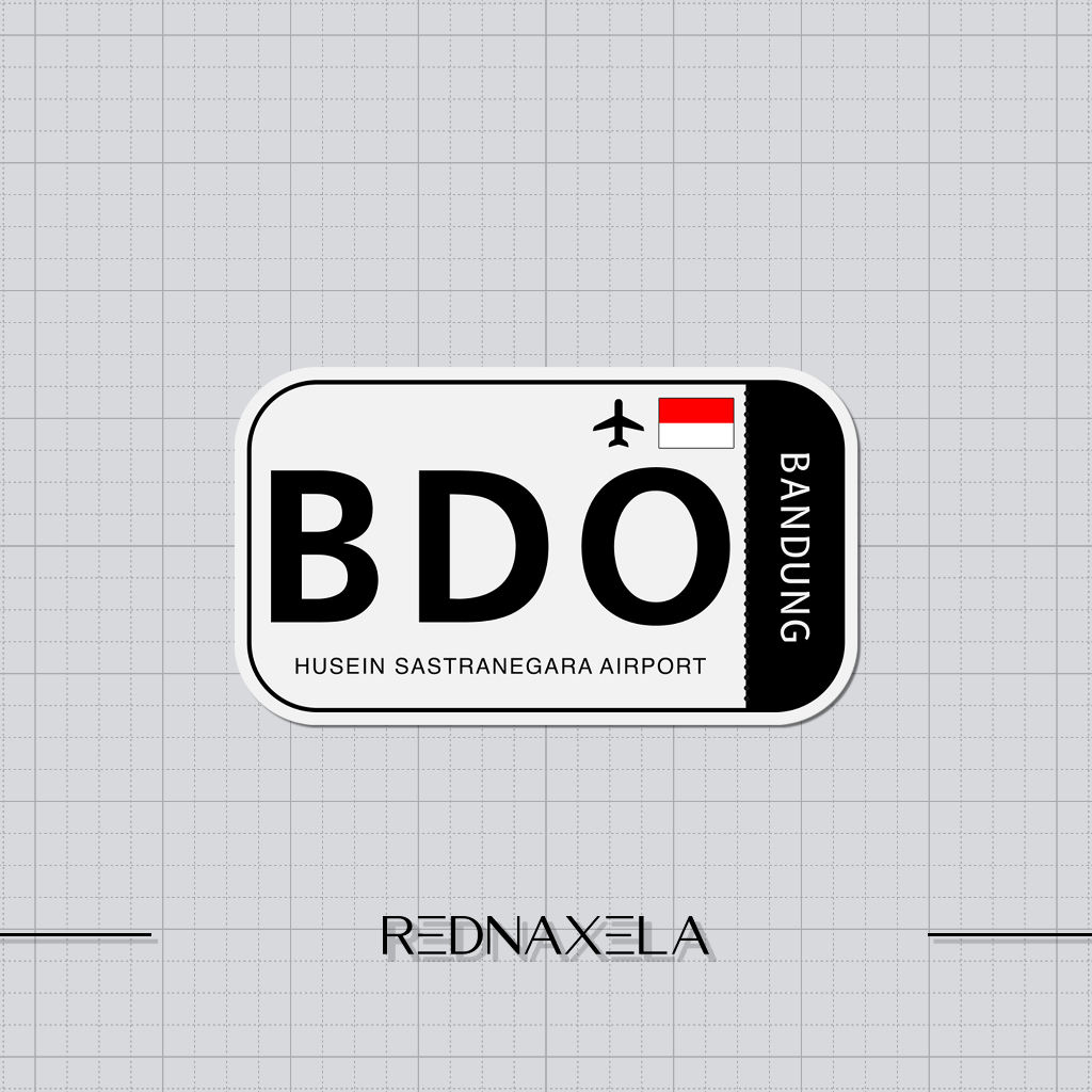 Jual Stiker Vinyl Husein Sastranegara Airport Code BDO Sign Sticker ...