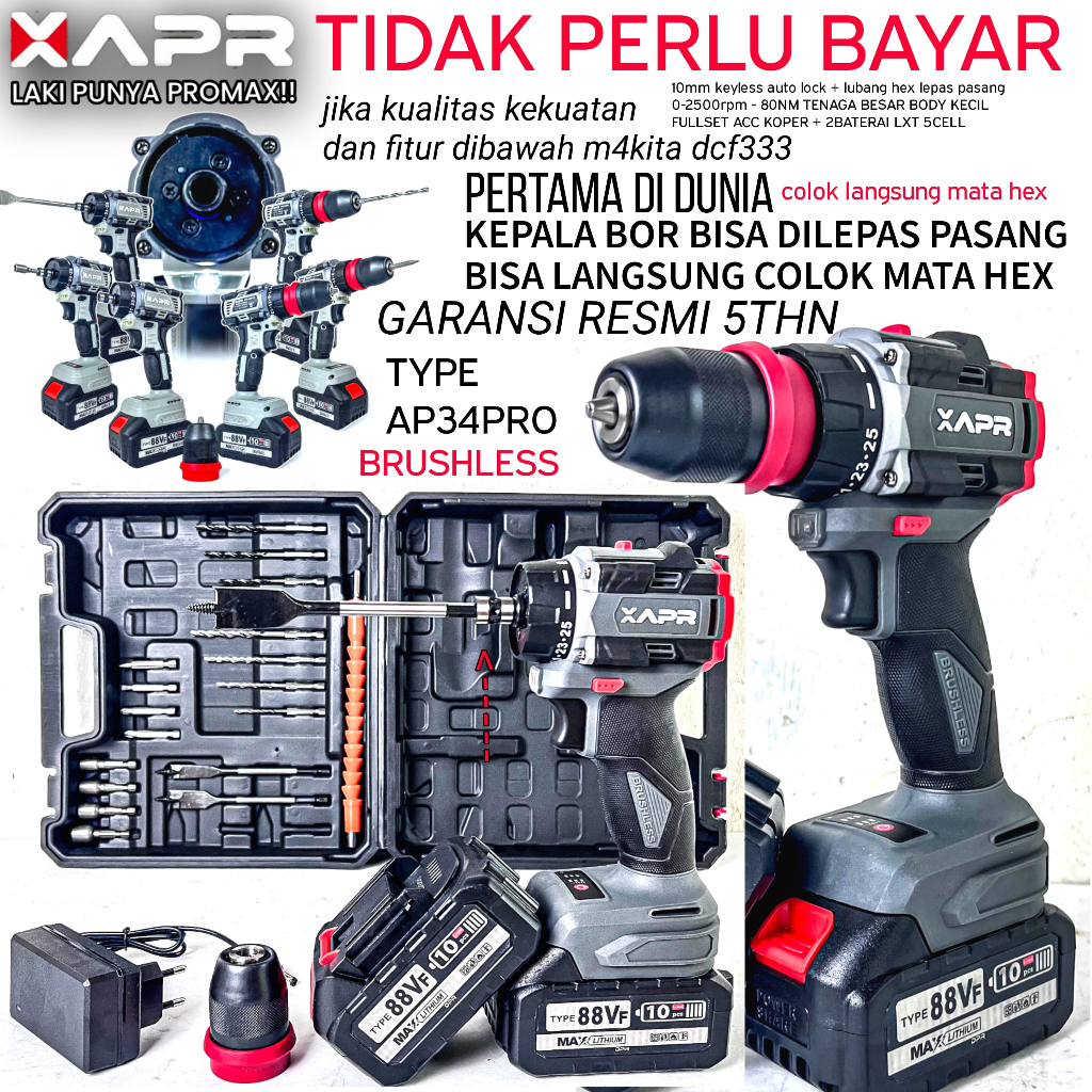 Jual Apr APR AP34 PRO Raja bor brushless basic mesin ap13pro bisa untuk ...