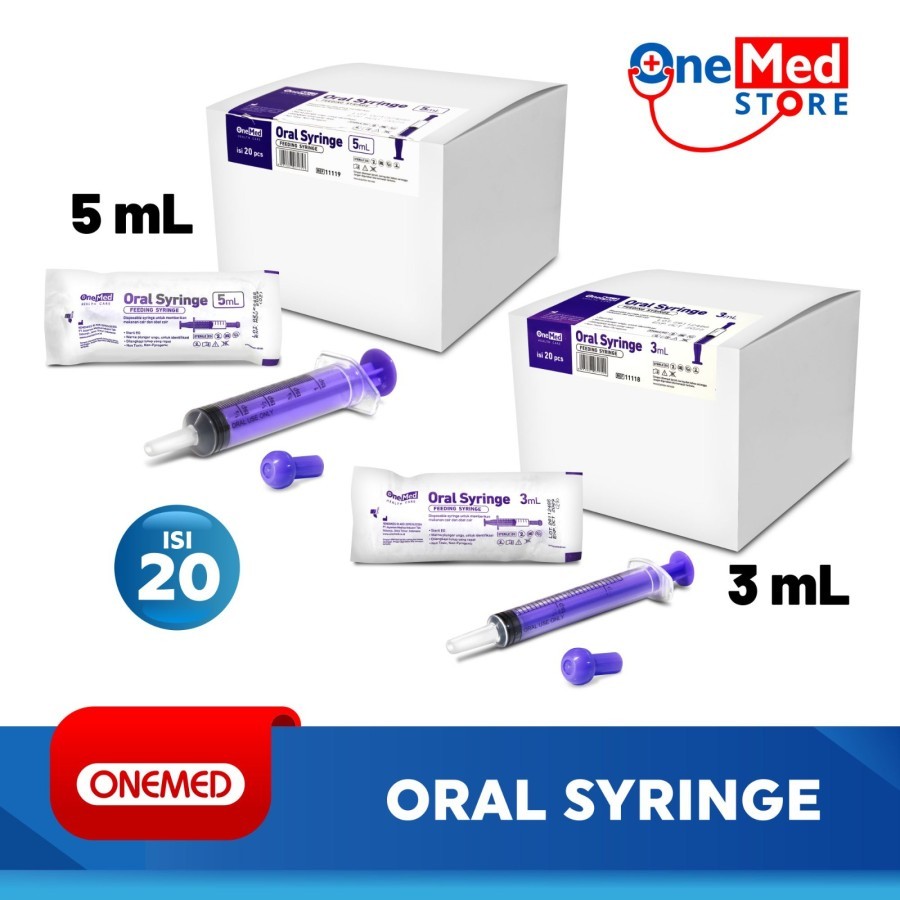 Jual ONEMED Oral Feeding Syringe 3 ML 5 ML BOX Isi 20 Pcs - Alat Bantu ...
