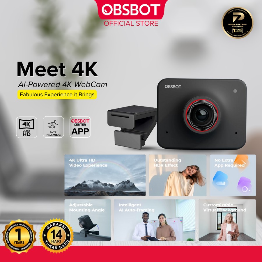 Jual OBSBOT Meet 4K AI-Powered 4K Webcam | Shopee Indonesia
