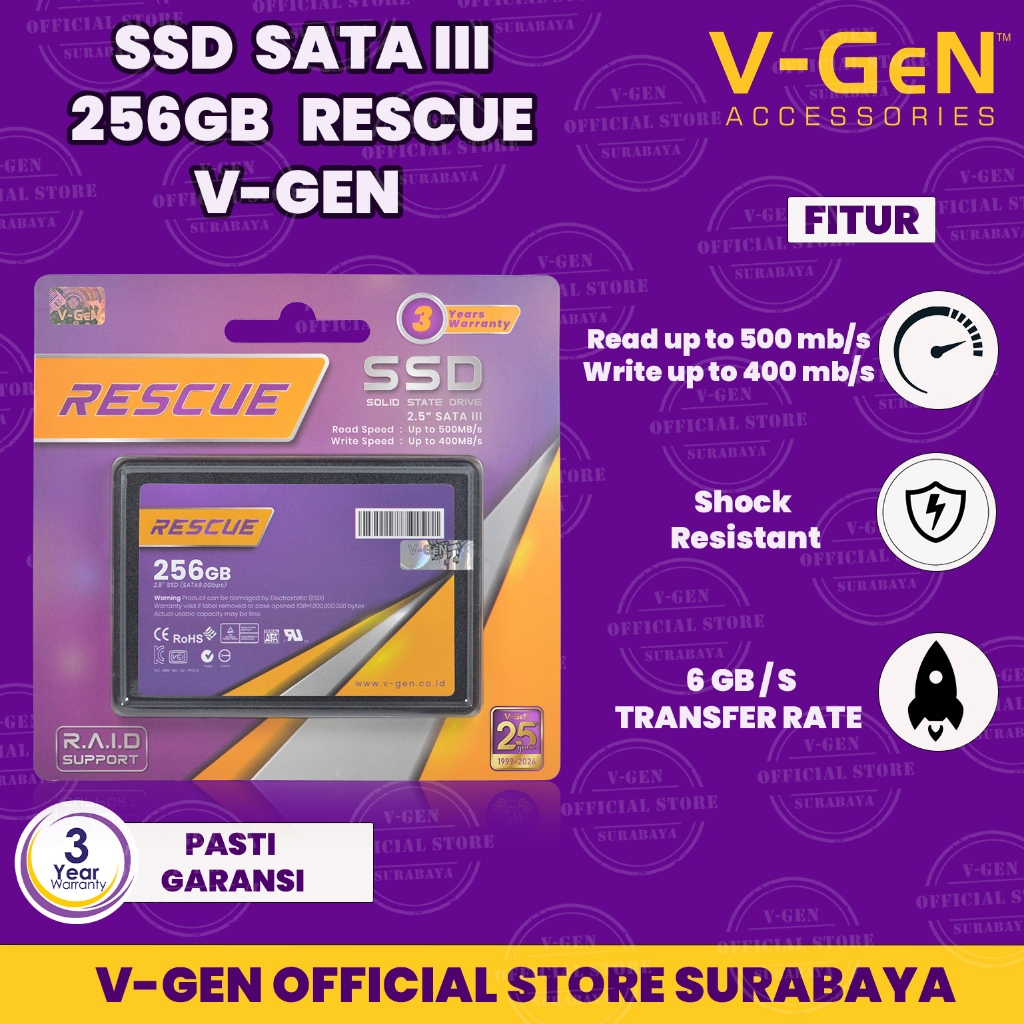 Jual SSD V-GeN Rescue 256GB SATA 3 Solid State Drive 2.5" Inch VGEN ...