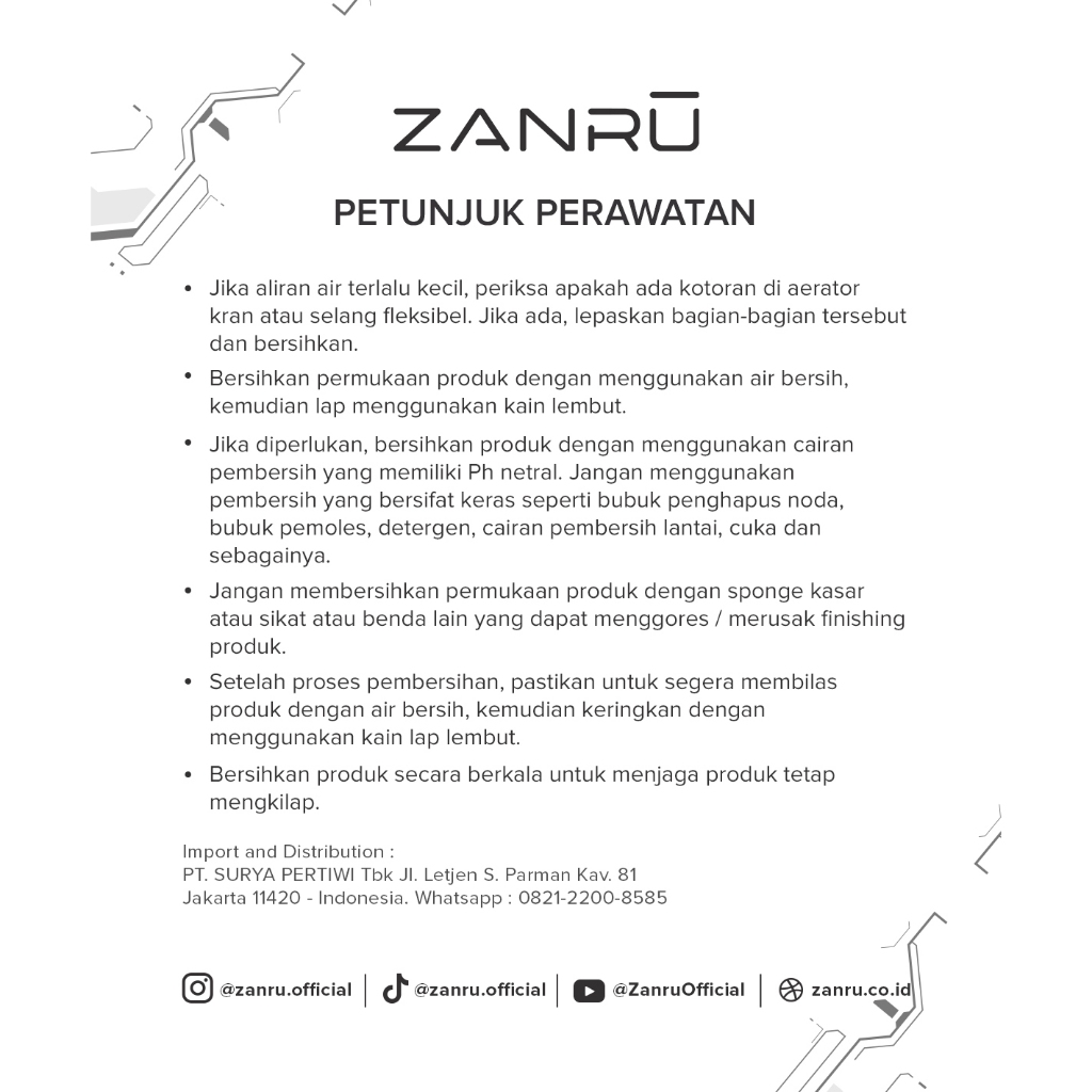 Jual ZANRU Wall Mounted Kitchen Faucet ZN609DJ | Keran Dapur - Kran ...