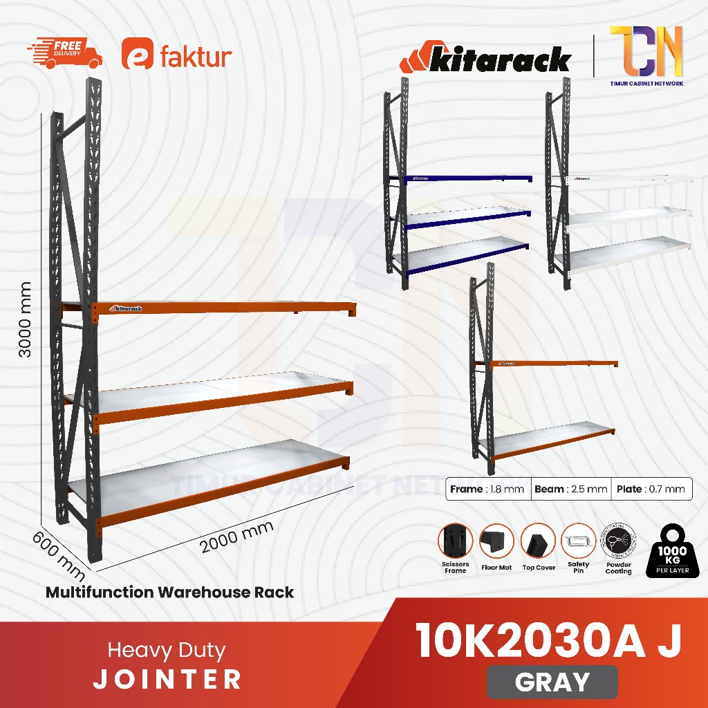 Jual Rak Gudang Besi 1 Ton 3 Meter Rack Gudang 4 Susun Jointer Rak Abu ...