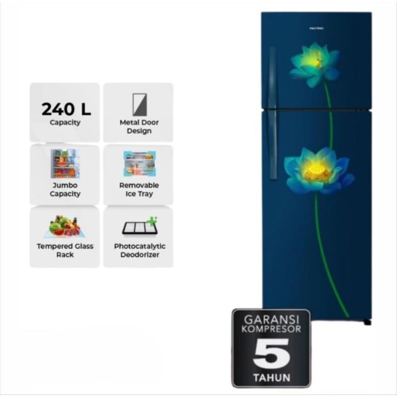 Jual Kulkas Polytron 2 pintu PRB-237 LB / TY Garansi Resmi | Shopee ...